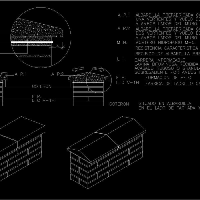 Coping Details DWG Detail for AutoCAD | DesignsCAD