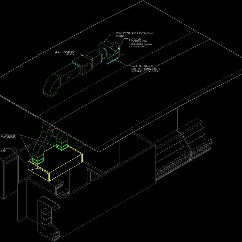 Industrial Kitchen Exhaust System Fat Extractors DWG Detail for AutoCAD ...