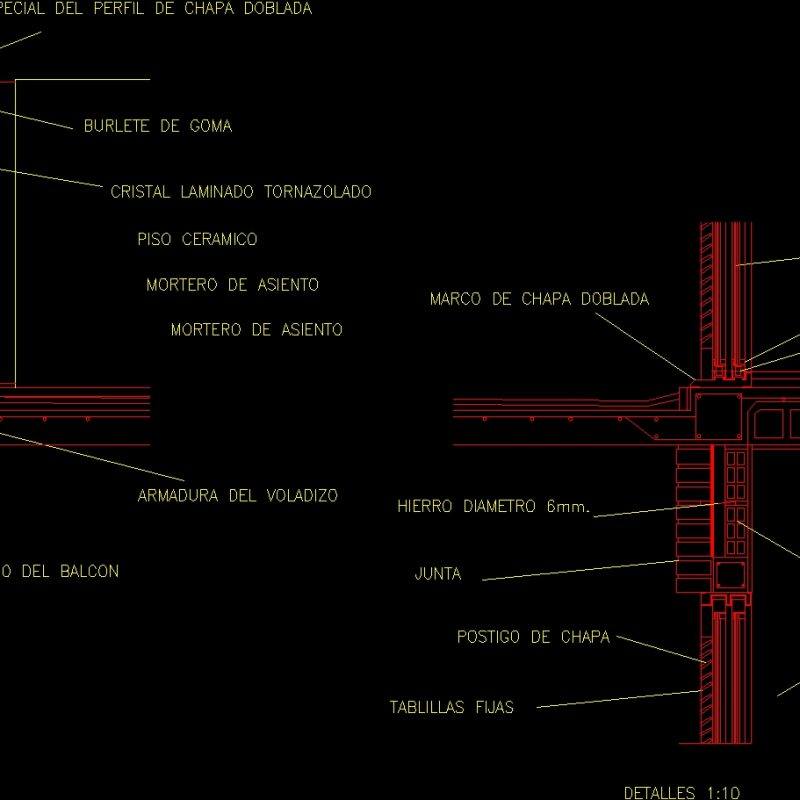 Detail Balcony DWG Section for AutoCAD • Designs CAD