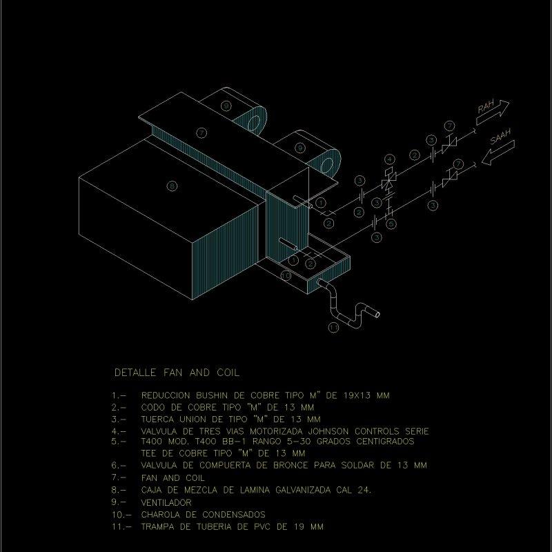Detail Installation Of Fan And Coil DWG Detail for AutoCAD • Designs CAD