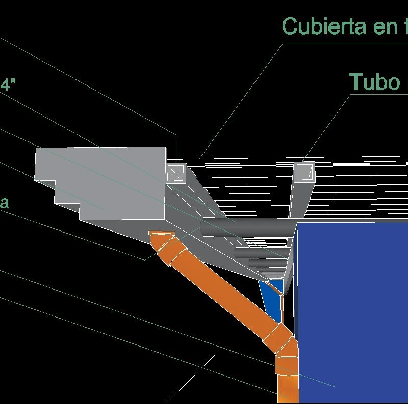 Detail Metal Gutter Downspout DWG Detail for AutoCAD • Designs CAD