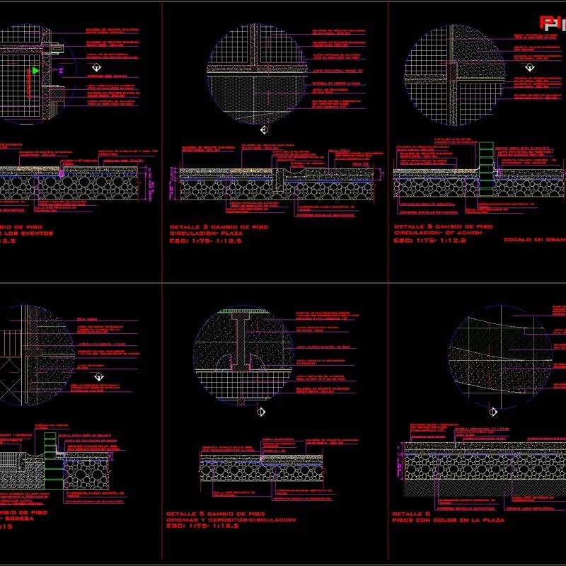 Detail Of Floors - Several Finishes DWG Detail for AutoCAD • Designs CAD