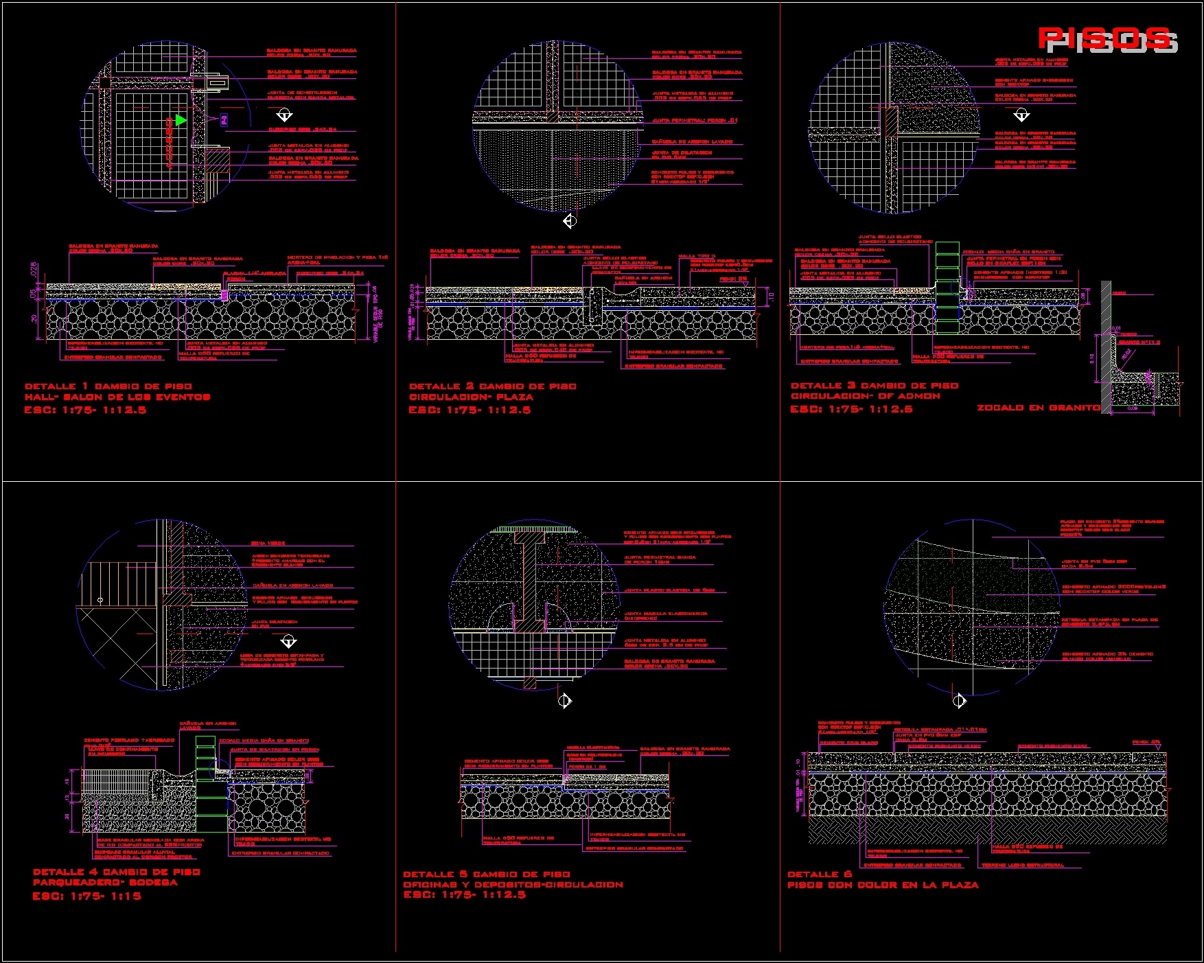 Detail Of Floors - Several Finishes DWG Detail for AutoCAD • Designs CAD