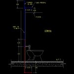 Detail Placement Toilet With Manual Fluxometer DWG Section for AutoCAD ...