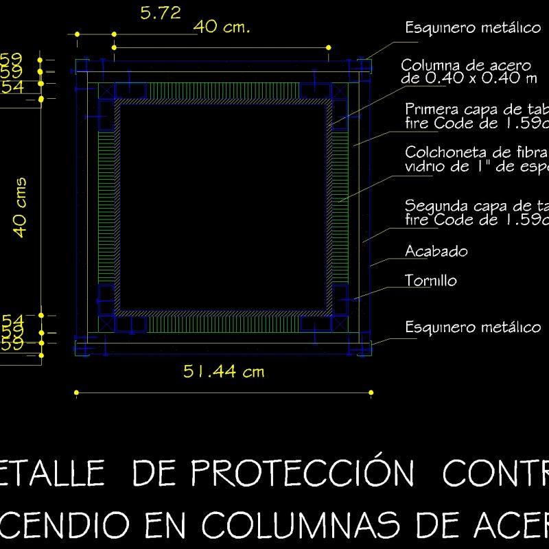 Detail Protection Egeinst Fires Metallic Column DWG Detail for AutoCAD ...