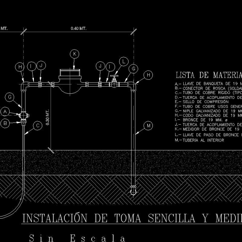 Detail Simple Water Tap And Meter DWG Section for AutoCAD • Designs CAD