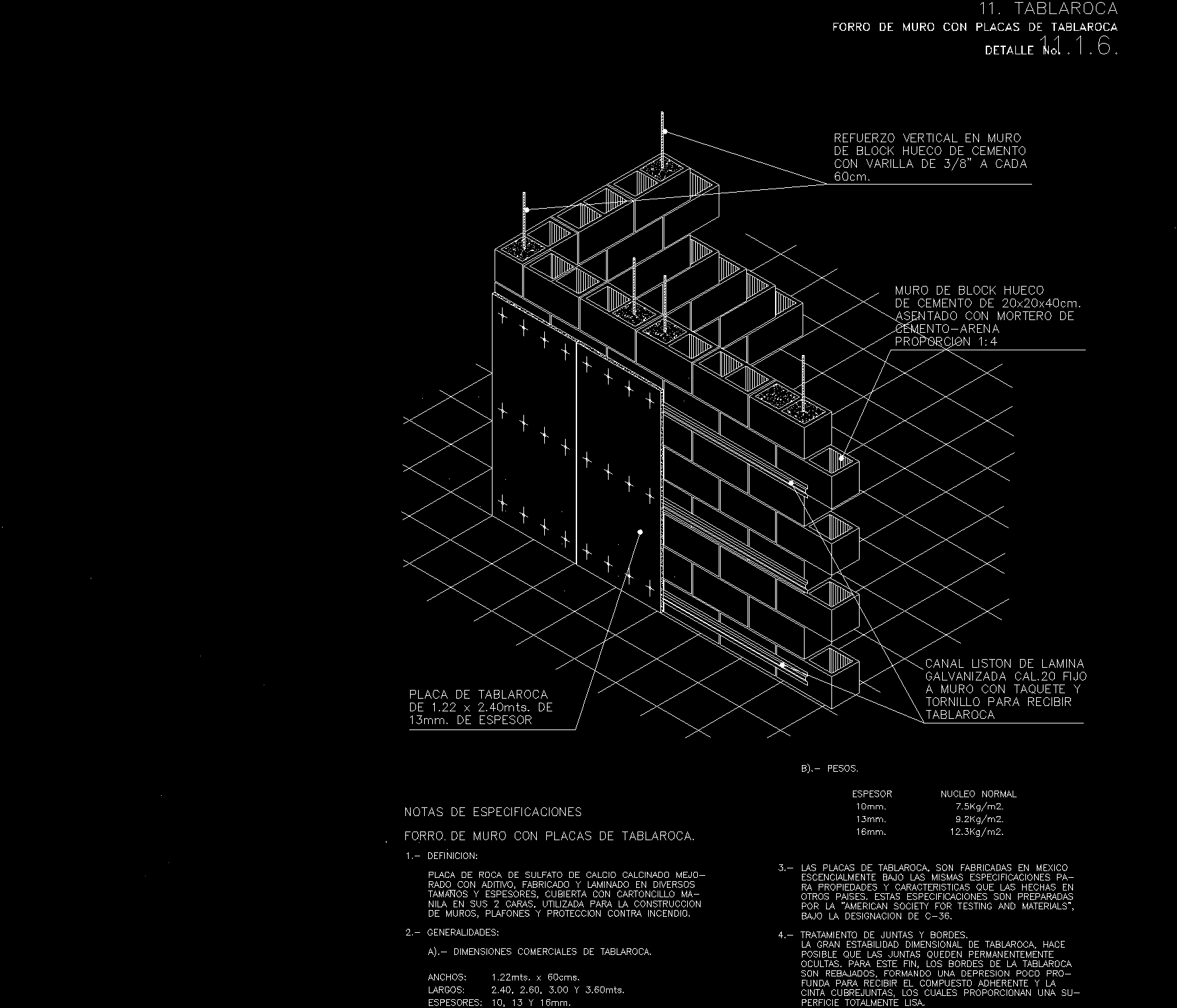 Detail Wall Of Block With Stoneboard DWG Detail for AutoCAD • DesignsCAD