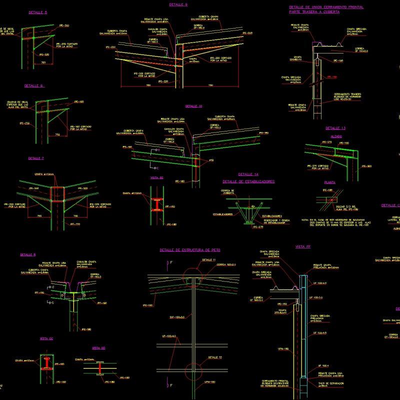 Details Connections Metallic Structurs Dwg Detail For Autocad • Designs Cad
