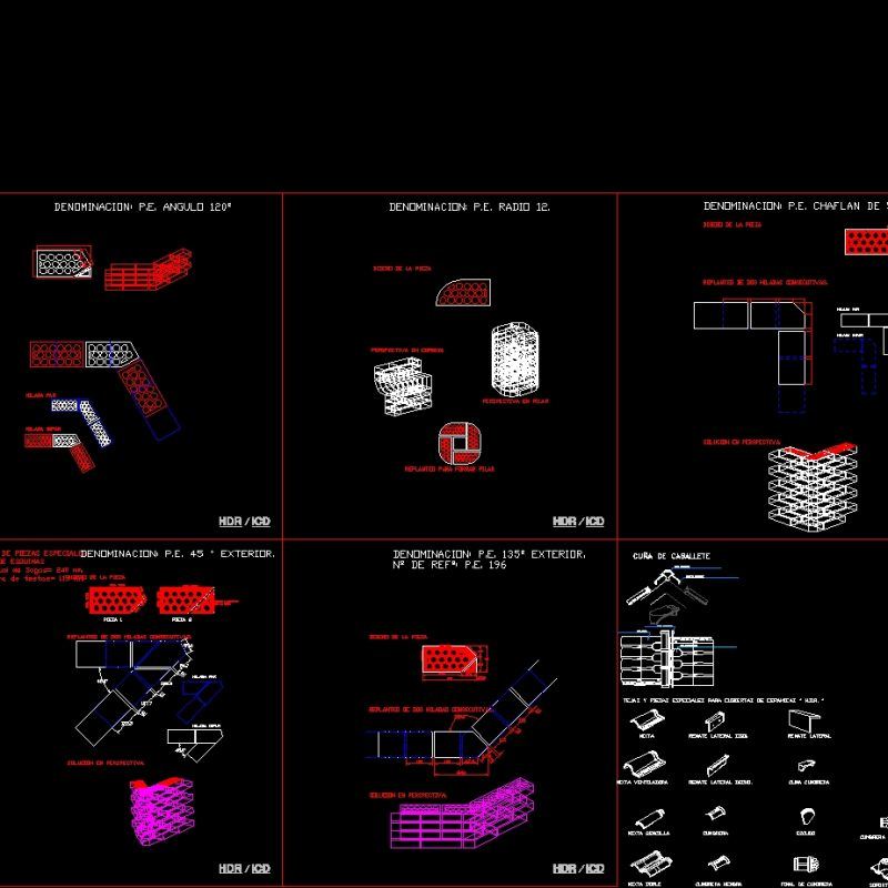 Details Several Brick's Walls DWG Detail for AutoCAD • Designs CAD