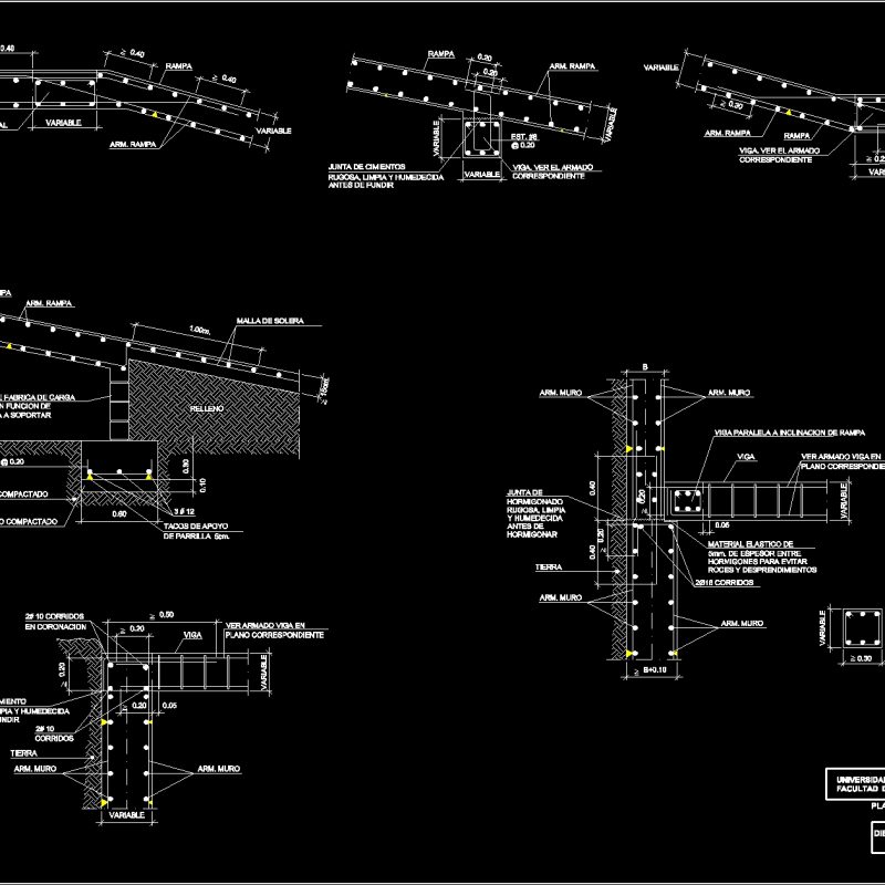 Details Of Ramps Of Parking At Cellar DWG Detail for AutoCAD • Designs CAD