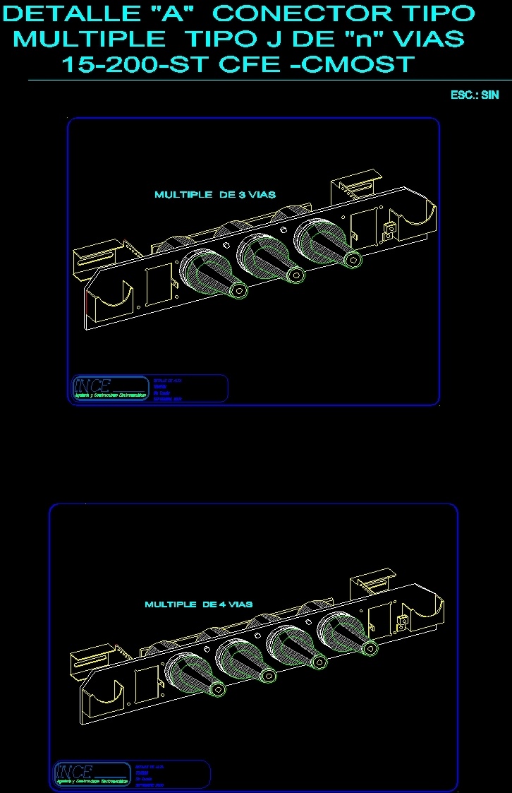 Diverter Box - 600 Y 200 Amp DWG Block for AutoCAD • Designs CAD