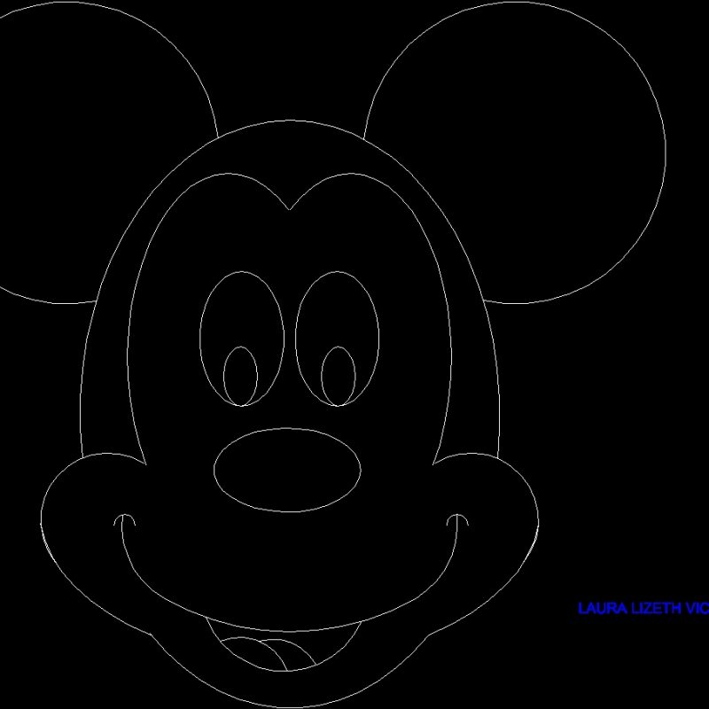 Drawing Mickey Mouse 2D DWG Block for AutoCAD | Designs CAD
