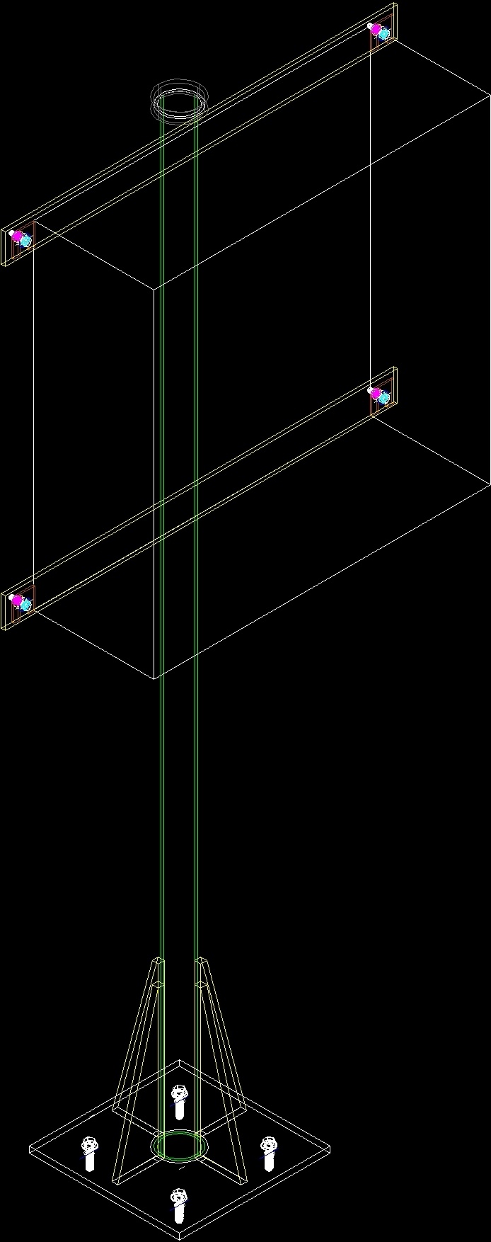 Electrical Box In Metal Support DWG Block for AutoCAD • Designs CAD