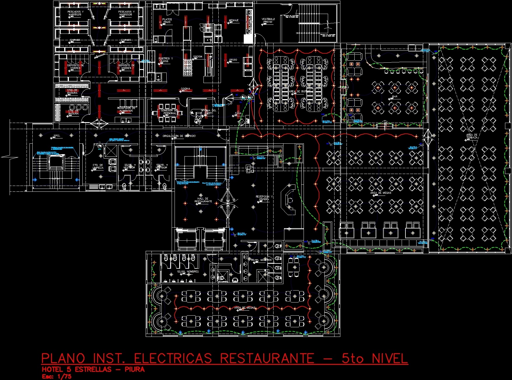 Electrical Installations Restaurant - Hotel DWG Block for AutoCAD ...