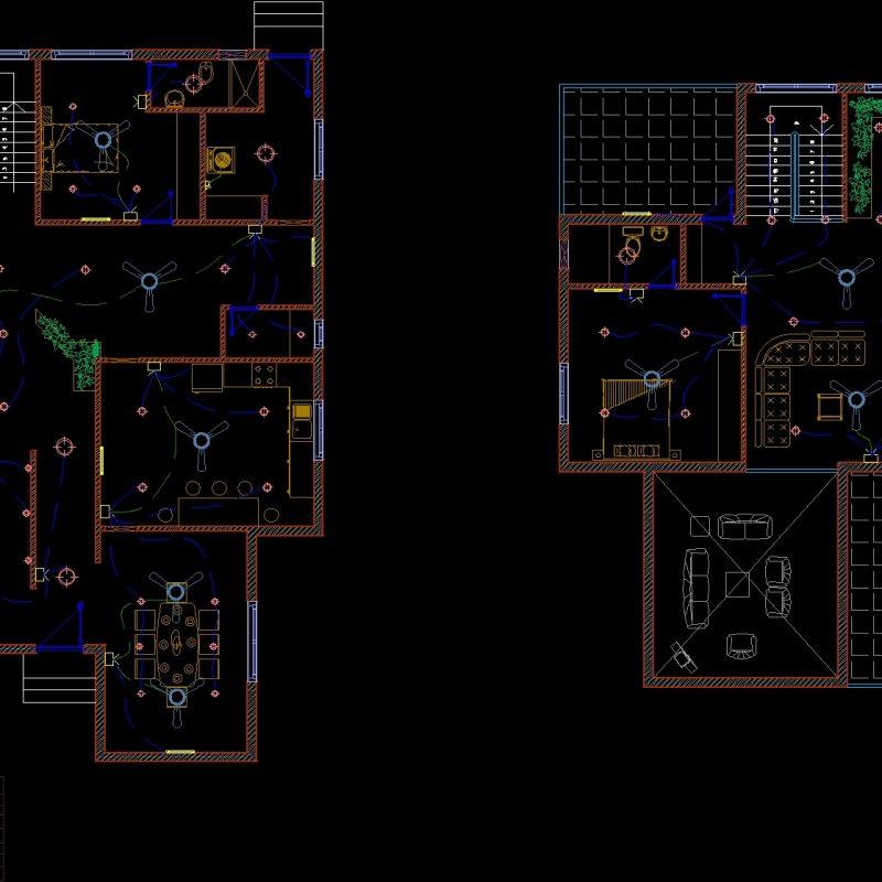 Electrical Layout Of A Villa DWG Block for AutoCAD • Designs CAD