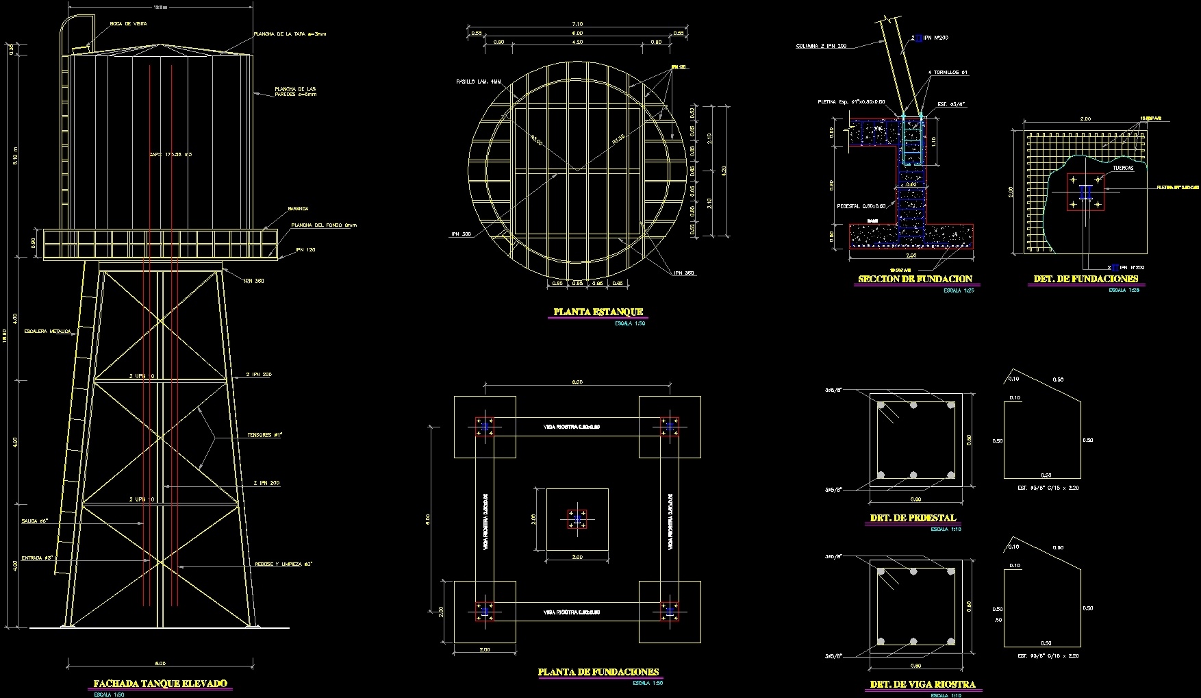 Circular Water Tank Cad Drawing - Design Talk
