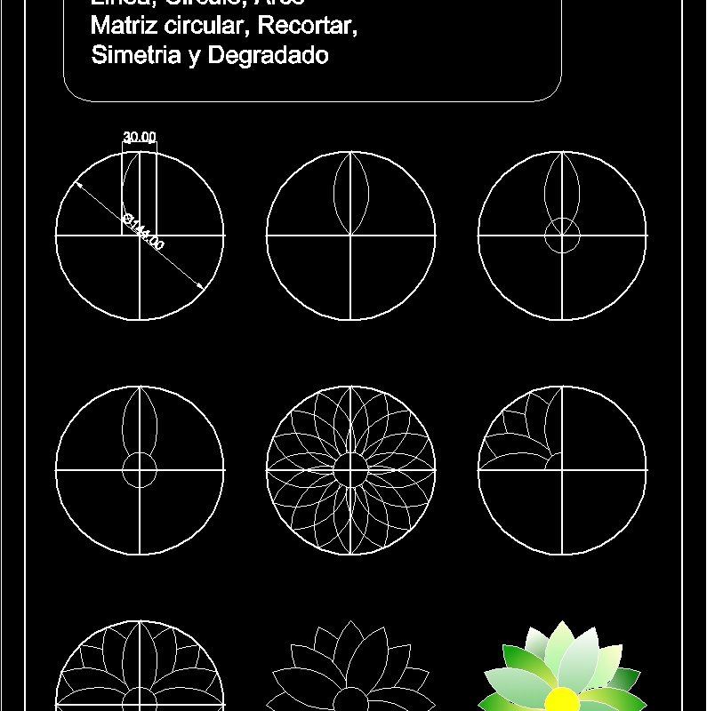 Exercise Autocad (Lesson) - Flower 2D DWG Block for AutoCAD • Designs CAD