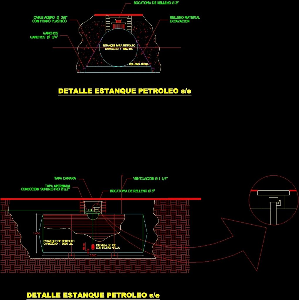 Fuel Tank 3000 Liters DWG Detail for AutoCAD • Designs CAD