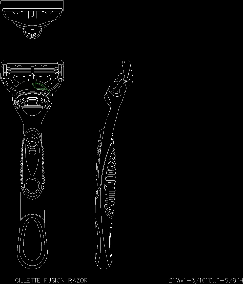 Gillette Pro Fusion Glide 2D DWG Block for AutoCAD • Designs CAD