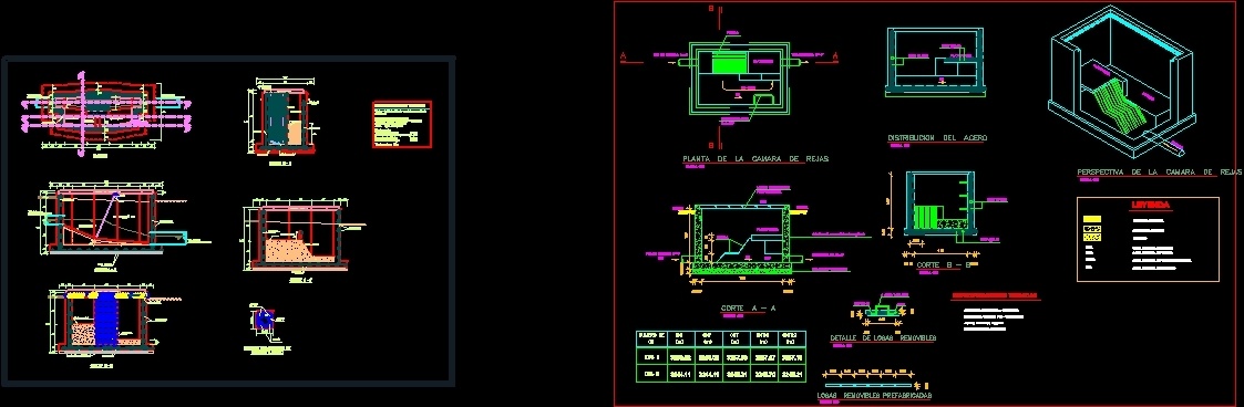 Grated Intake Chamber, Treatment Plant DWG Block for AutoCAD • Designs CAD
