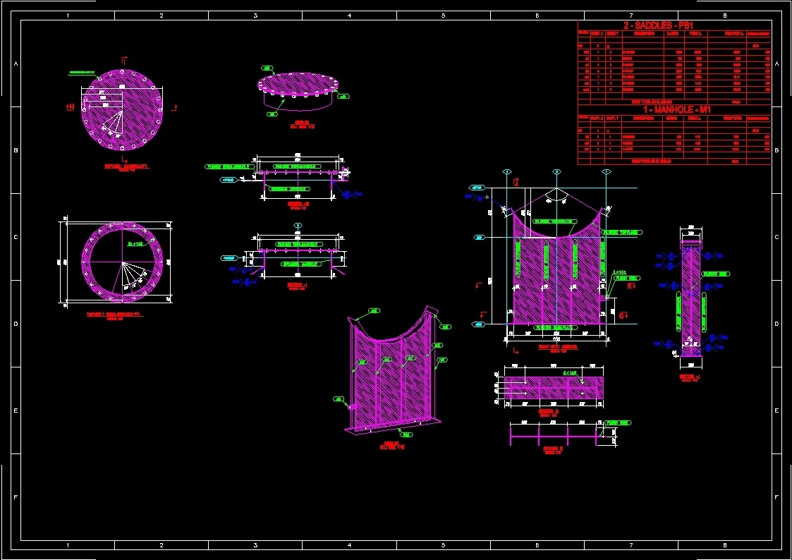 Horizontal Tank Cover And Stand And Support Cover DWG Block for AutoCAD ...