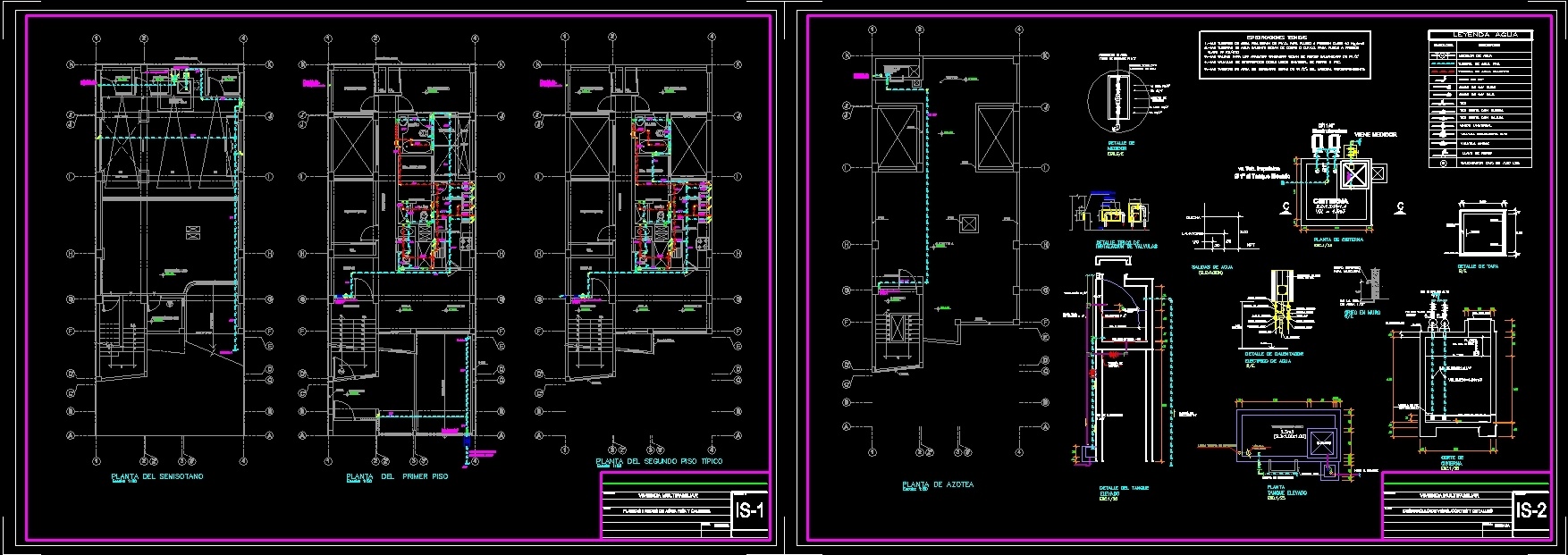 Installation Of Hot And Cold Water In A Multifamily Housing DWG Detail ...