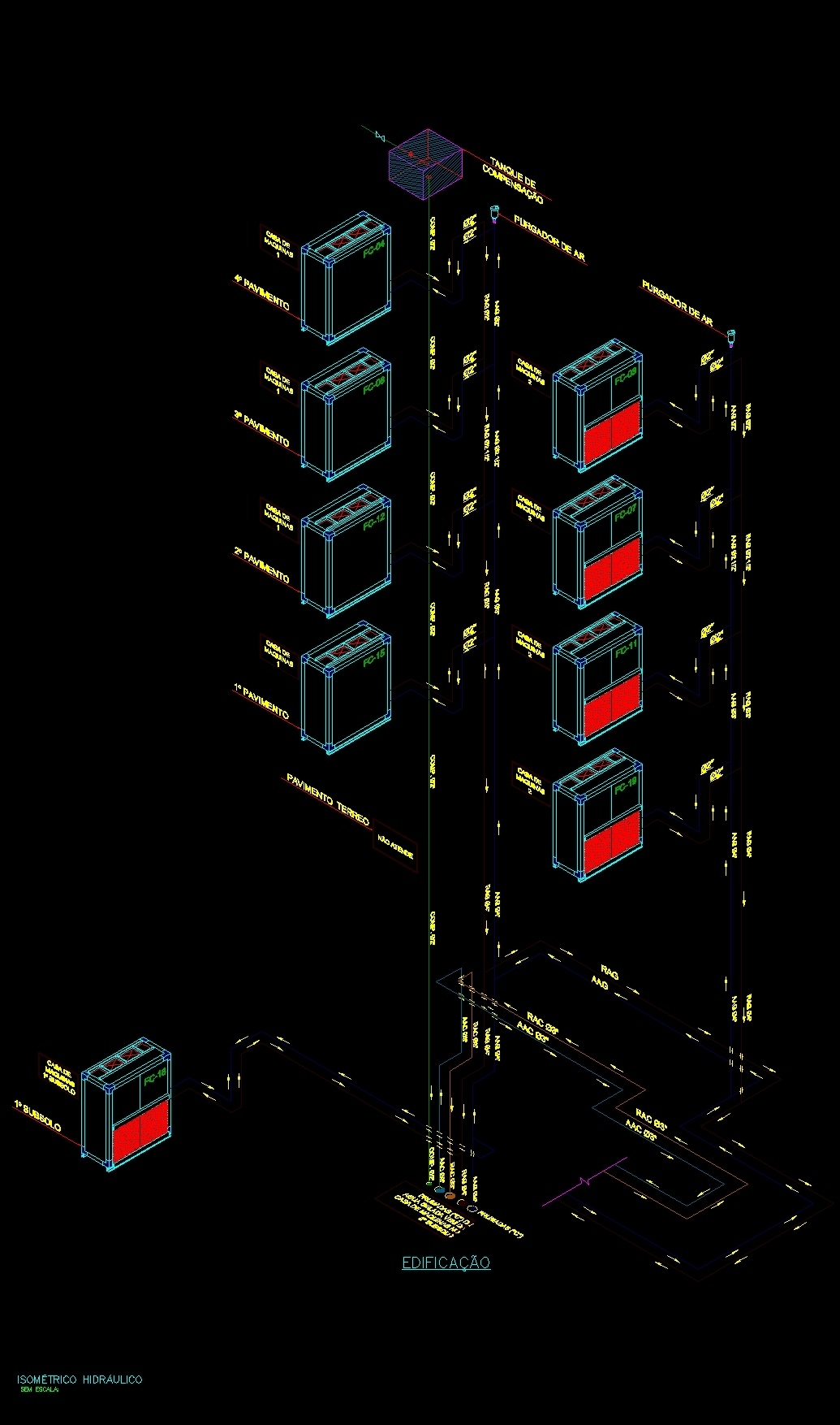 Isometric Hydraulic - Frozen Water - Ar Cond DWG Block for AutoCAD ...
