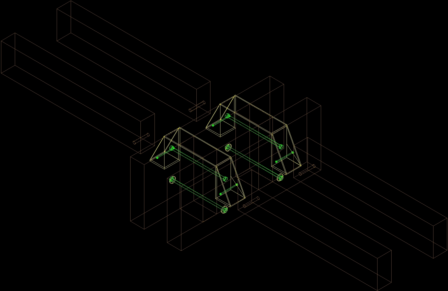 Joists Union With Beams In Wooden Structure 3D DWG Detail for AutoCAD ...