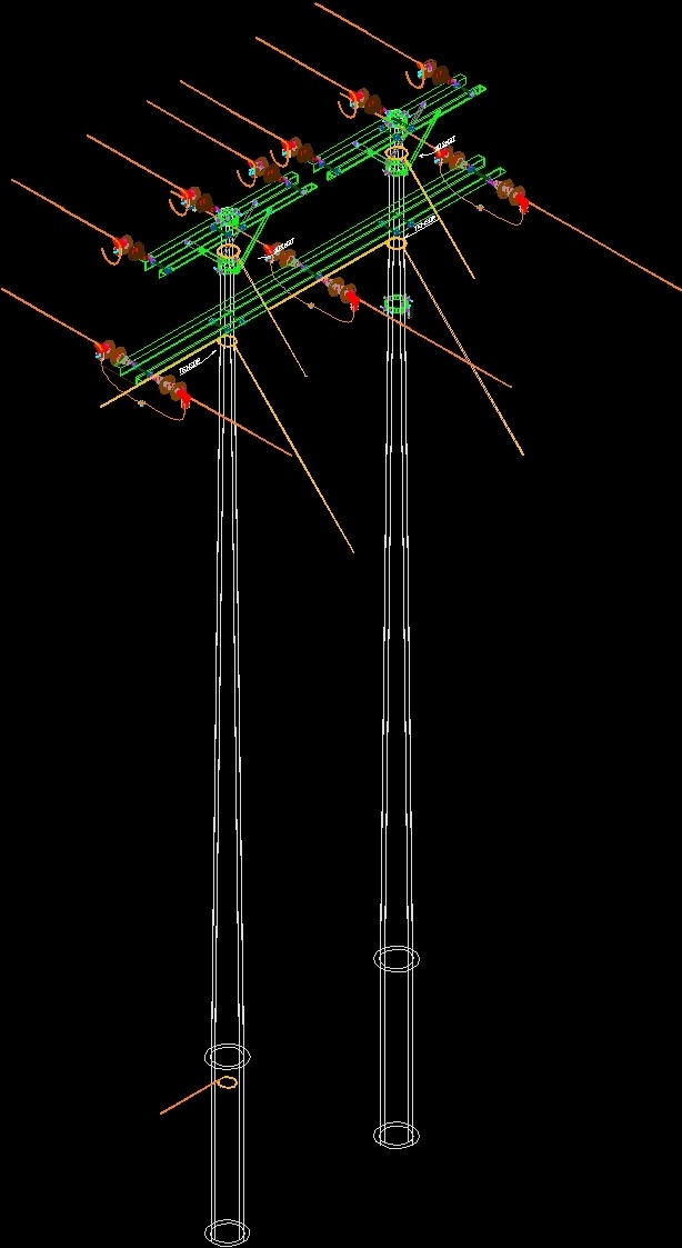 Medium Voltage 3-Phase Structure, With Two Hr2 3cr 132 Kv DWG Block for ...