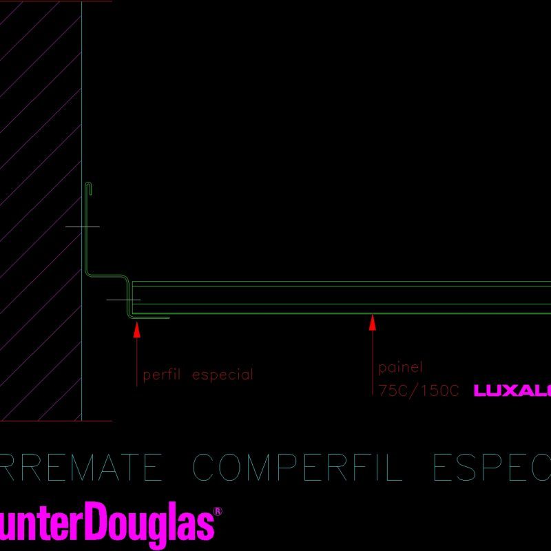 Metal Suspended Ceiling - End With Special Profile L DWG Detail for ...