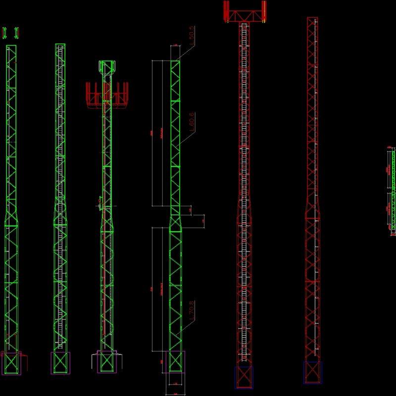 Mobile Phone Tower Celosia 2D DWG Elevation for AutoCAD • Designs CAD
