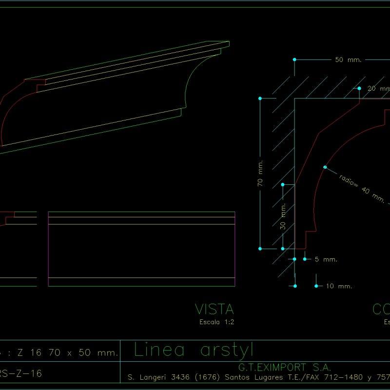 Moulding Of Plaster DWG Section for AutoCAD • Designs CAD
