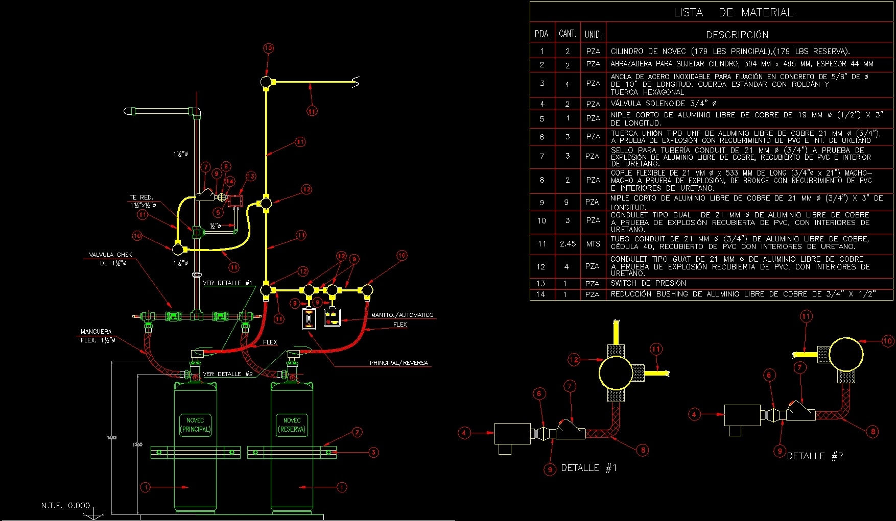 Novec Cylinders For Suppression System DWG Block for AutoCAD • Designs CAD