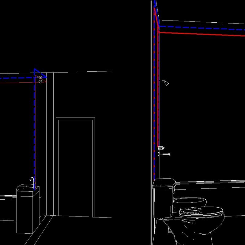 Outlook Installation Hot And Cold Water Baths DWG Block for AutoCAD ...