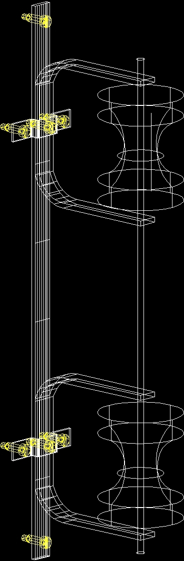 Percha Holder Double / Isolators And Low Voltage 3D DWG Model for ...