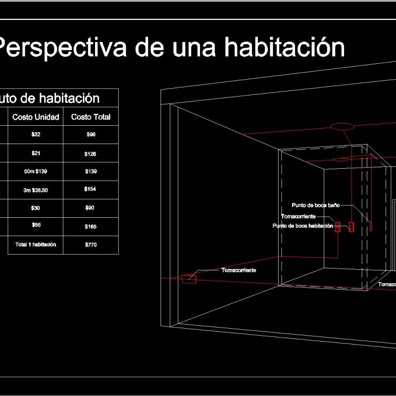 Perspective Room Electricity DWG Block for AutoCAD • Designs CAD
