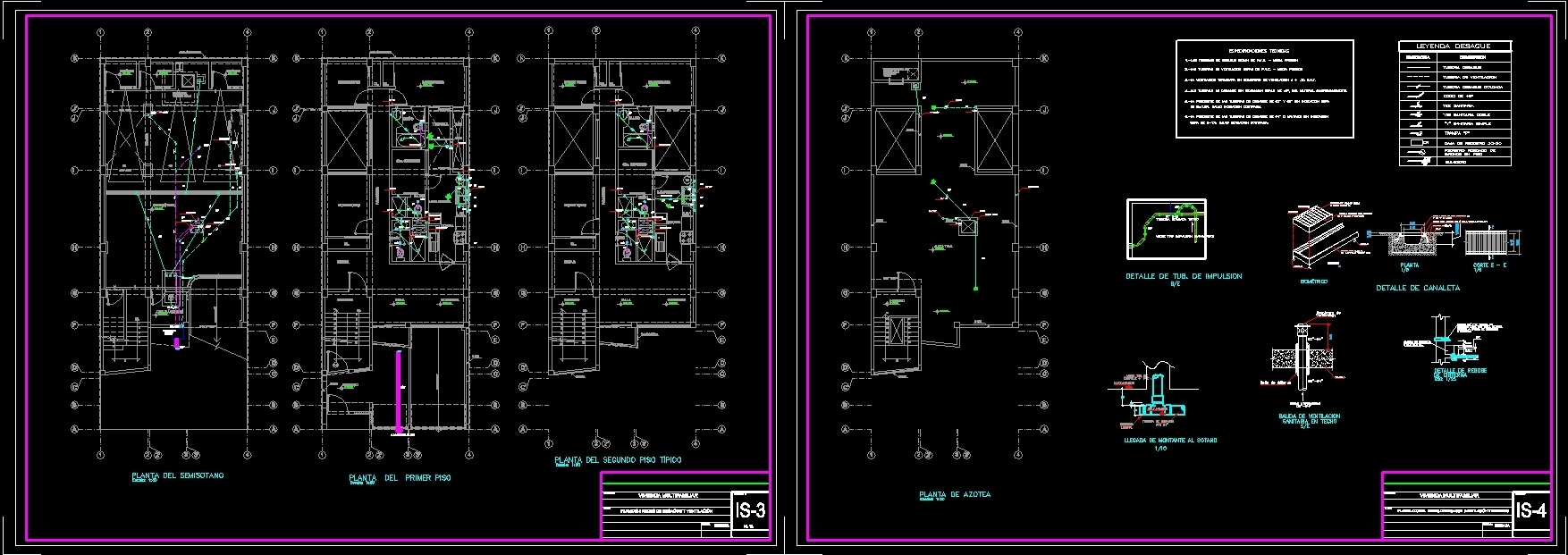Plane Outfall Of A Multifamily Housing DWG Detail for AutoCAD • Designs CAD