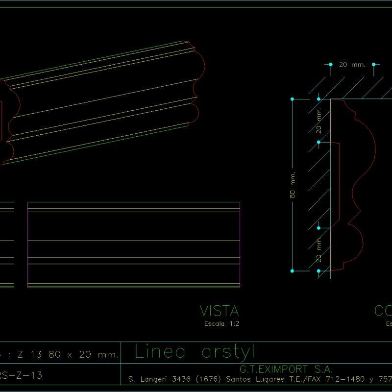Plaster Moulding DWG Section for AutoCAD • Designs CAD