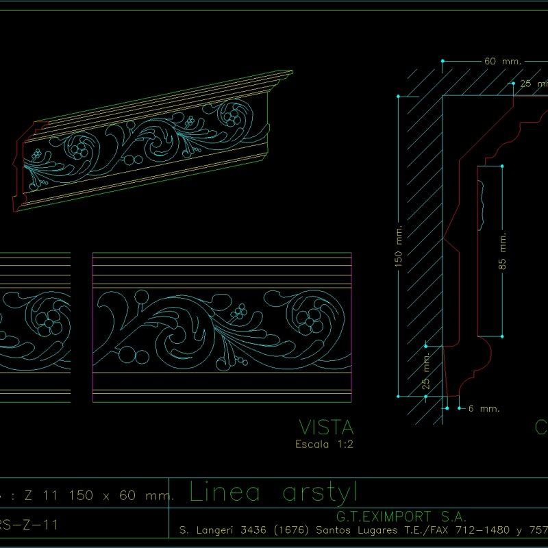 Plaster Mouldings DWG Block for AutoCAD | DesignsCAD