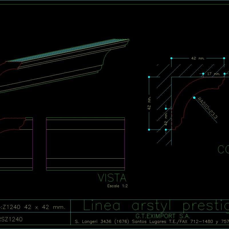 Plaster Mouldings DWG Section for AutoCAD • Designs CAD