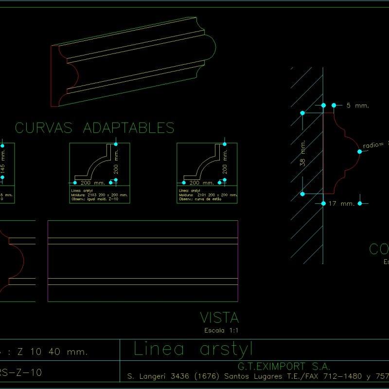 Plaster Mouldins DWG Detail for AutoCAD • Designs CAD