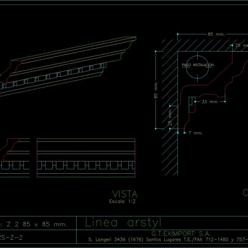 Plaster's Moulding - DWG Detail for AutoCAD • Designs CAD