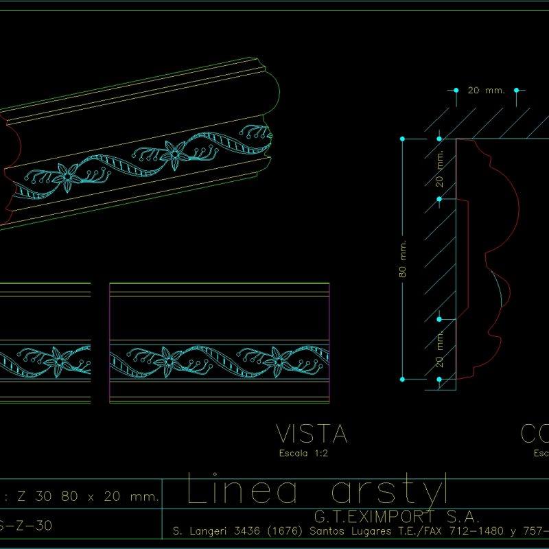 Plaster's Moulding DWG Block for AutoCAD • Designs CAD