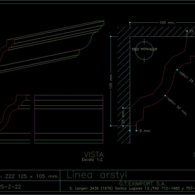 Plaster's Mouldings DWG Detail for AutoCAD • Designs CAD
