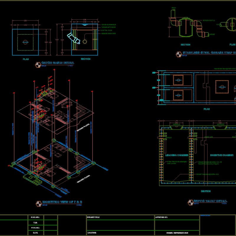 Plumbing And Septic Tank Details DWG Detail for AutoCAD • Designs CAD