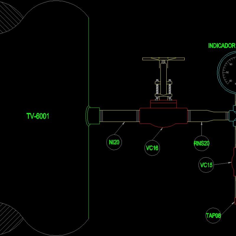 Pressure Gauge Type 6 2D DWG Elevation for AutoCAD • Designs CAD