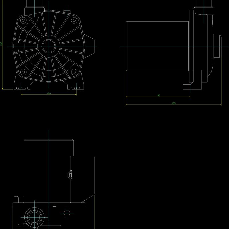 Pressure Water Pumps Machine 2D DWG Elevation for AutoCAD | DesignsCAD