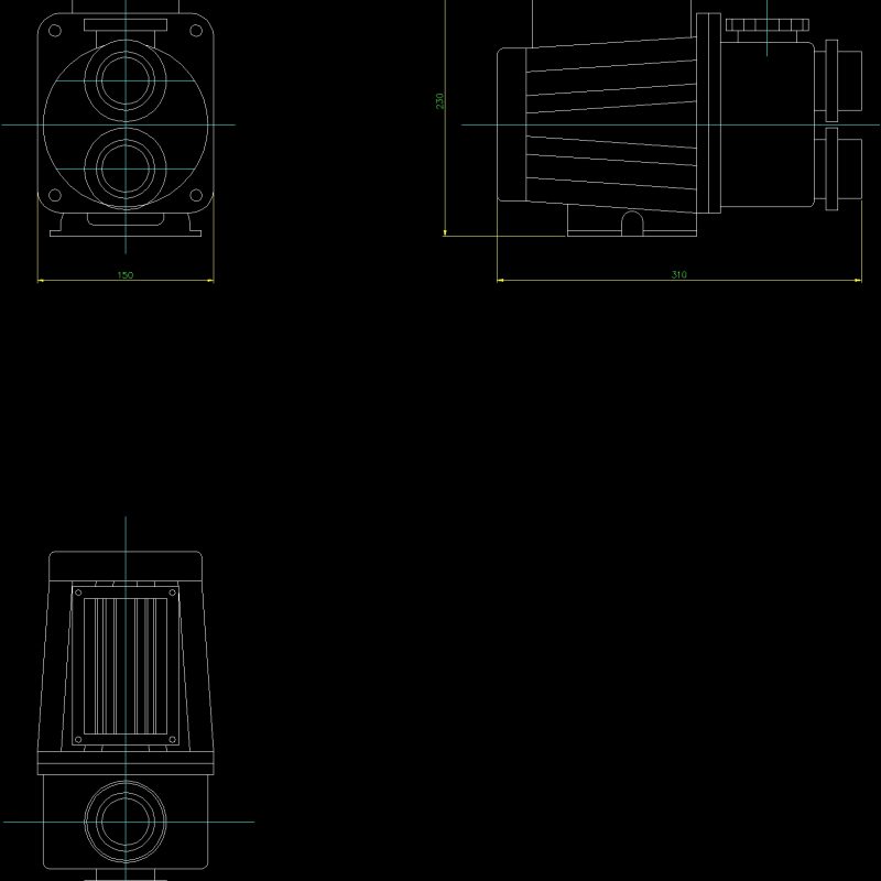 Pressure Water Pumps Machine 2D DWG Elevation for AutoCAD • Designs CAD