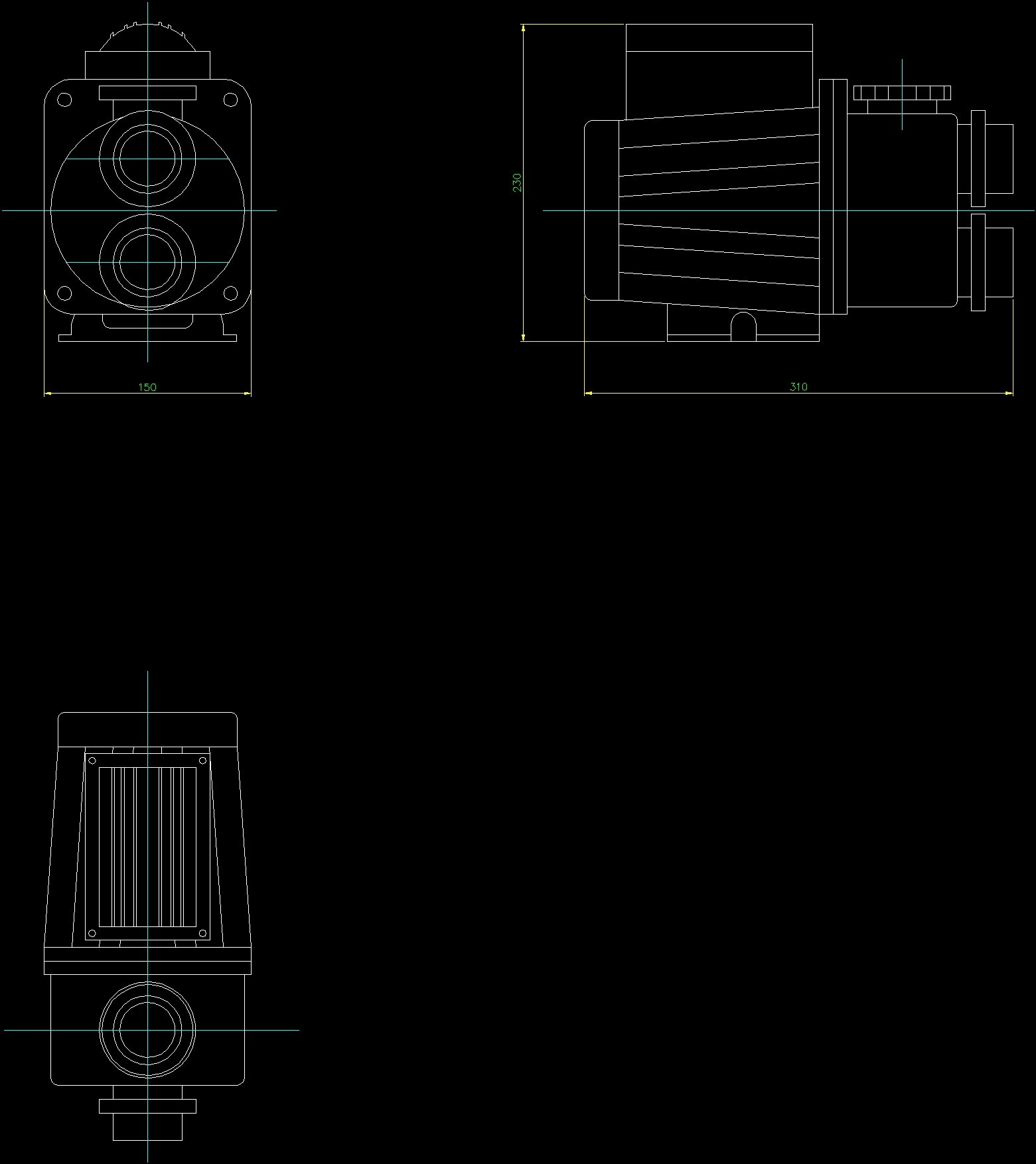 Pressure Water Pumps Machine 2D DWG Elevation for AutoCAD • Designs CAD