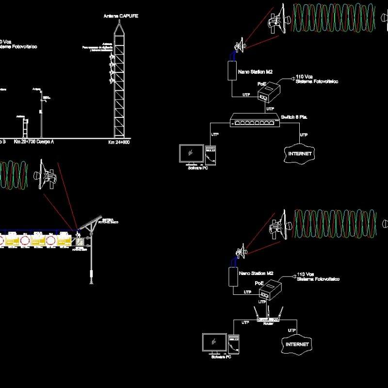 Remote Communications System Diagram DWG Block for AutoCAD • Designs CAD